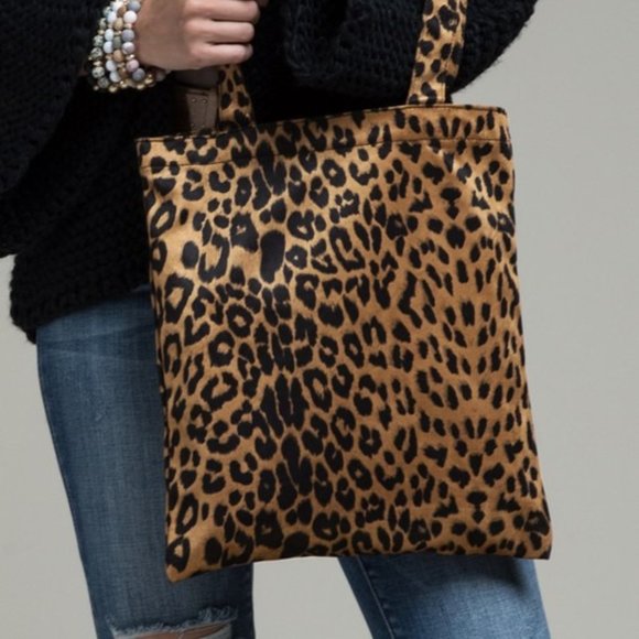 LOF | Bags | Leopard Print Faux Suede Tote Bag | Poshmark